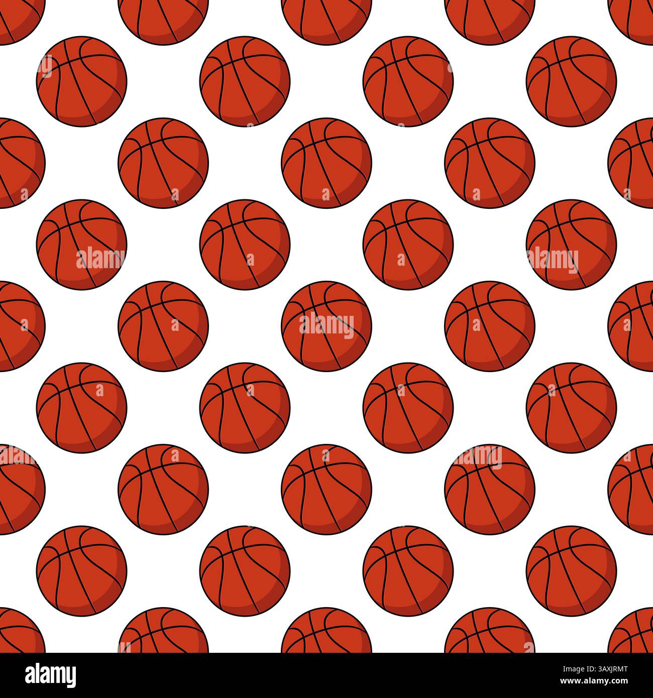 Basketball seamless pattern ball vector scarf isolated repeat wallpaper ...