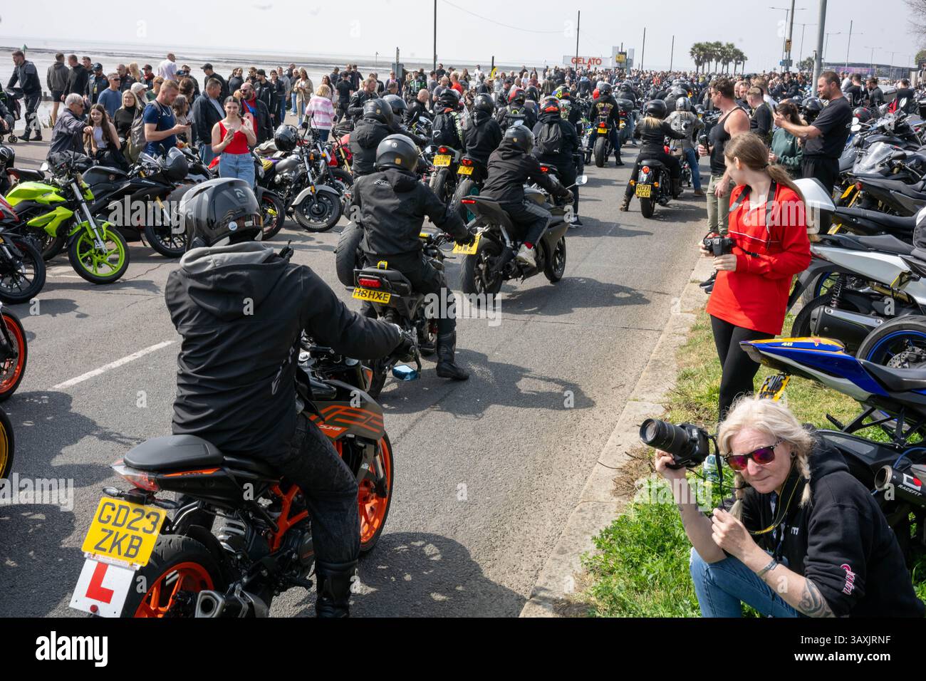 Southend Essex 21st Apr 2025 Southend Shakedown iconic seafront motorcycle event bringing ...