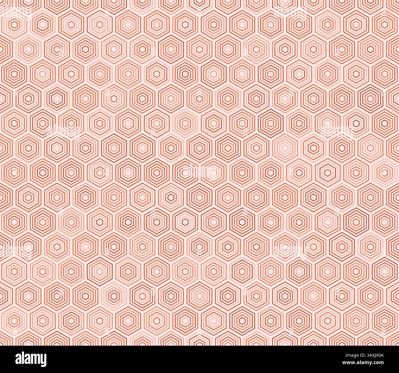 Abstract mosaic shapes geometric background. Hexagon stacked mosaic cells. Orange color tones ...