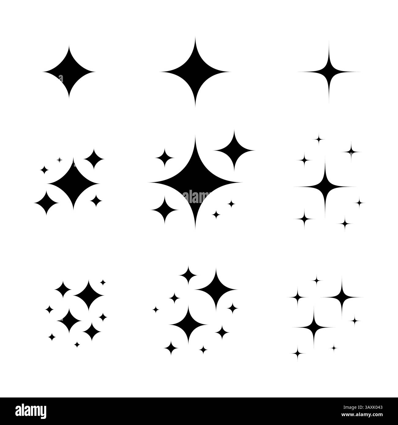 Star sparkles icon set Stock Vector Image & Art - Alamy