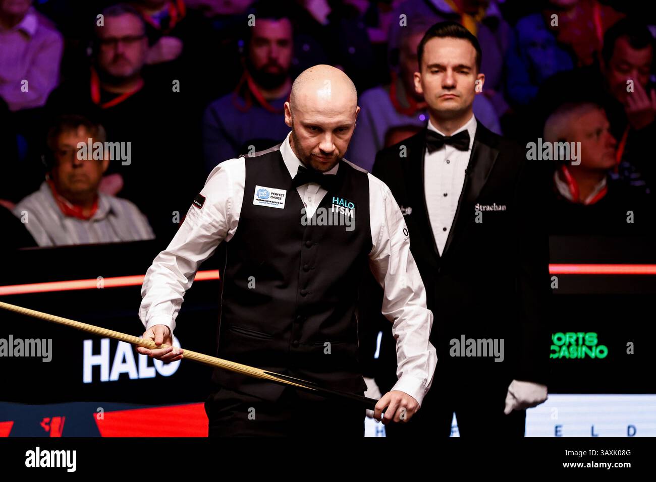 Sheffield, UK. 21st Apr, 2025. Zak Surety reacts during the 2025 Halo ...