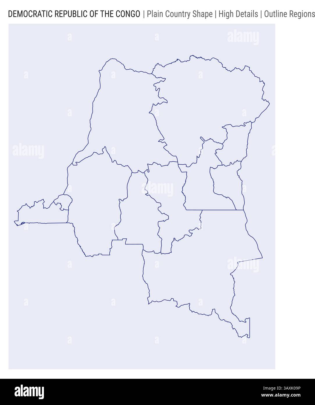 Dr congo vector outline map hi-res stock photography and images - Alamy