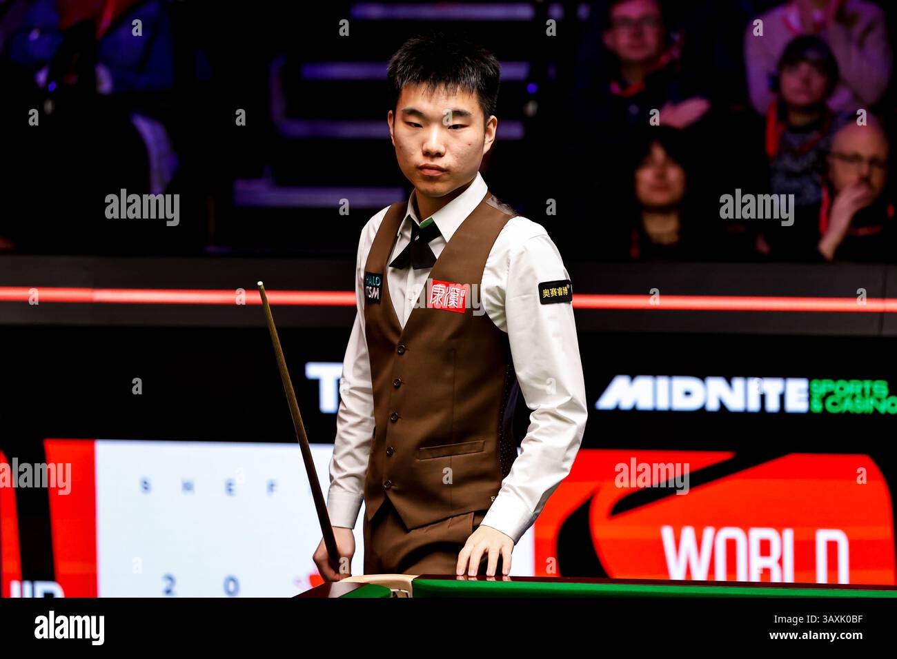 Sheffield, UK. 21st Apr, 2025. Fan Zhengyi during the 2025 Halo World Snooker Championship Round ...
