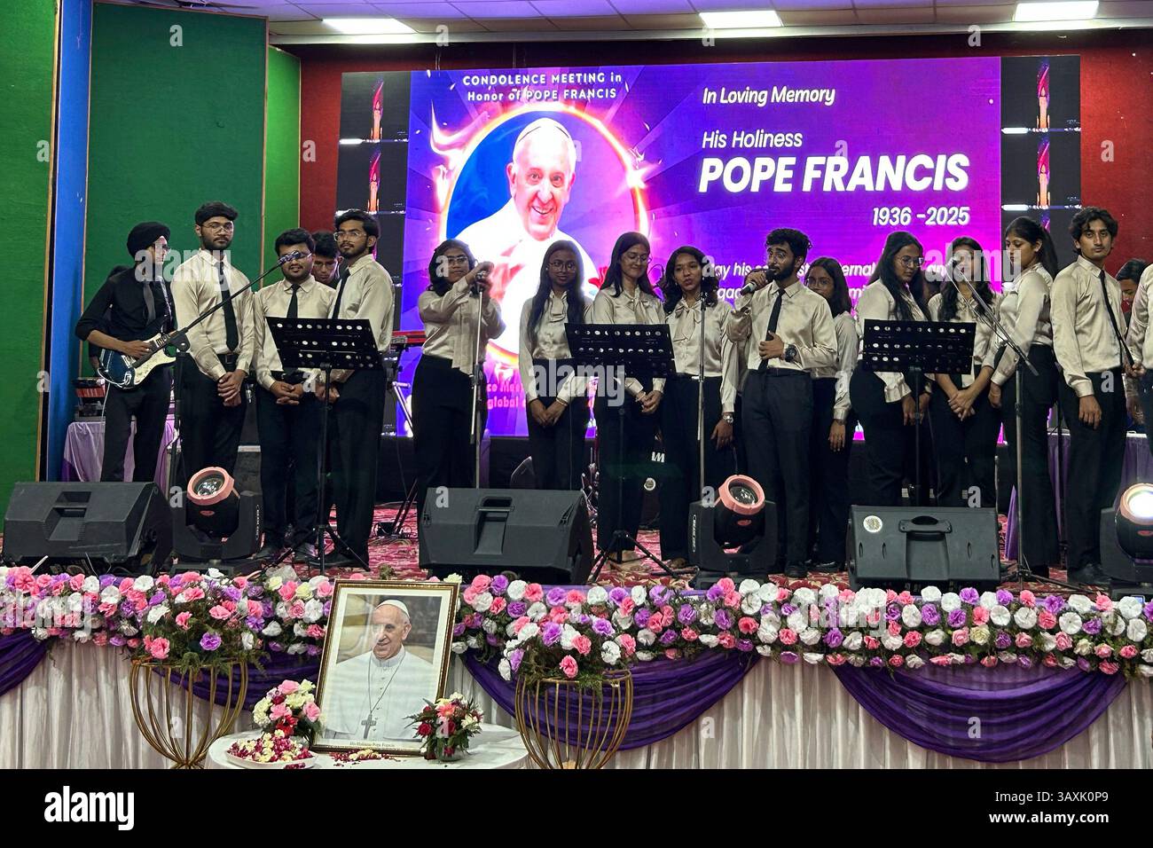 Faithful members of the choir group perform during an assembly ...