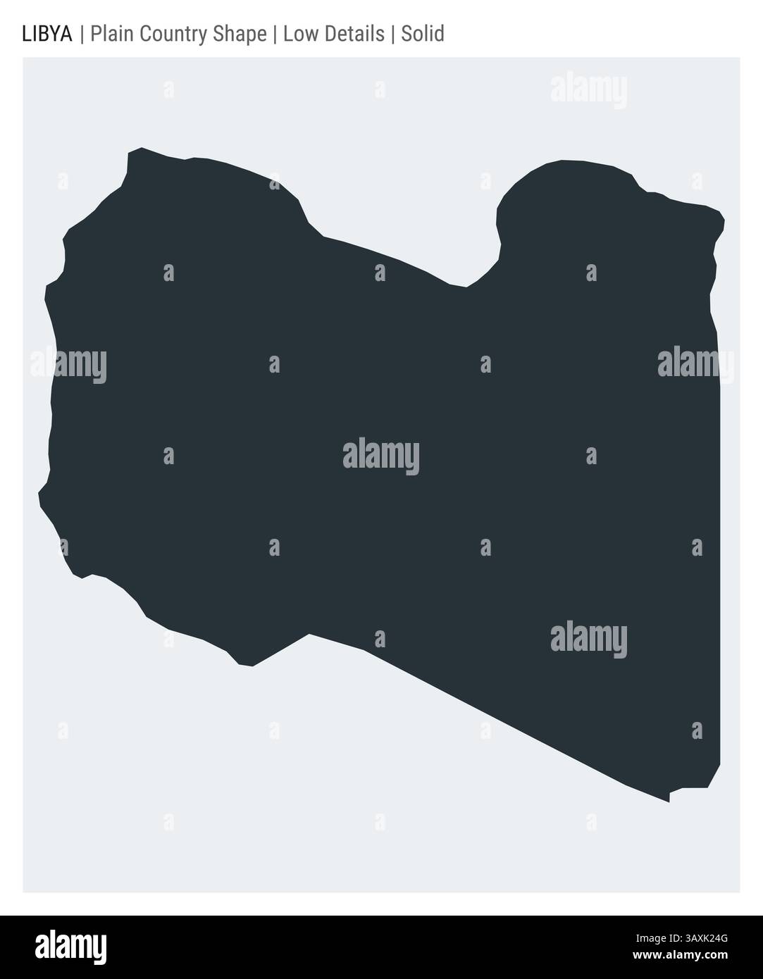 Libya plain country map. Low details. Solid style. Shape of Libya. Vector illustration Stock ...