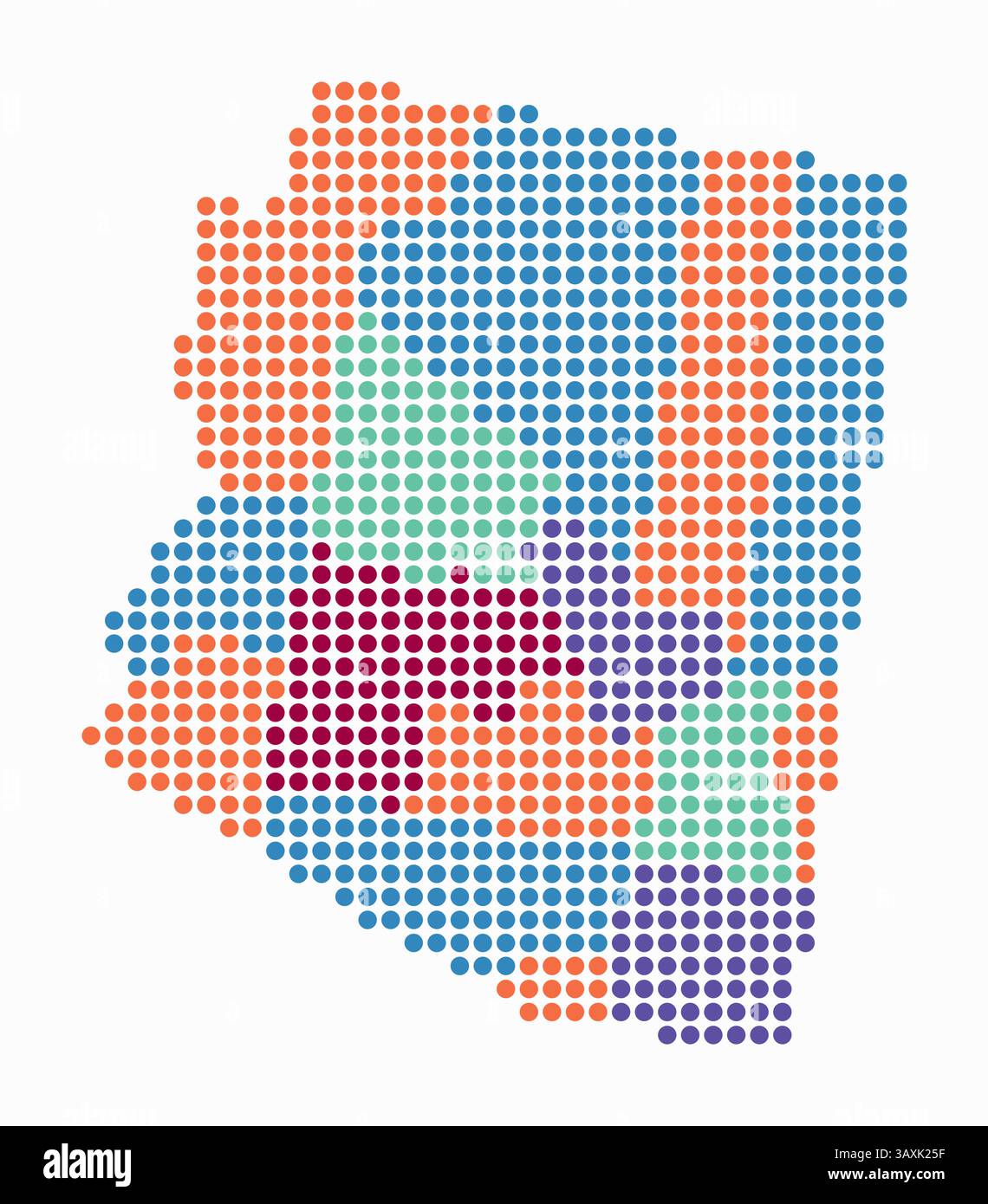 Arizona dotted map. Digital style map of the state on white background ...
