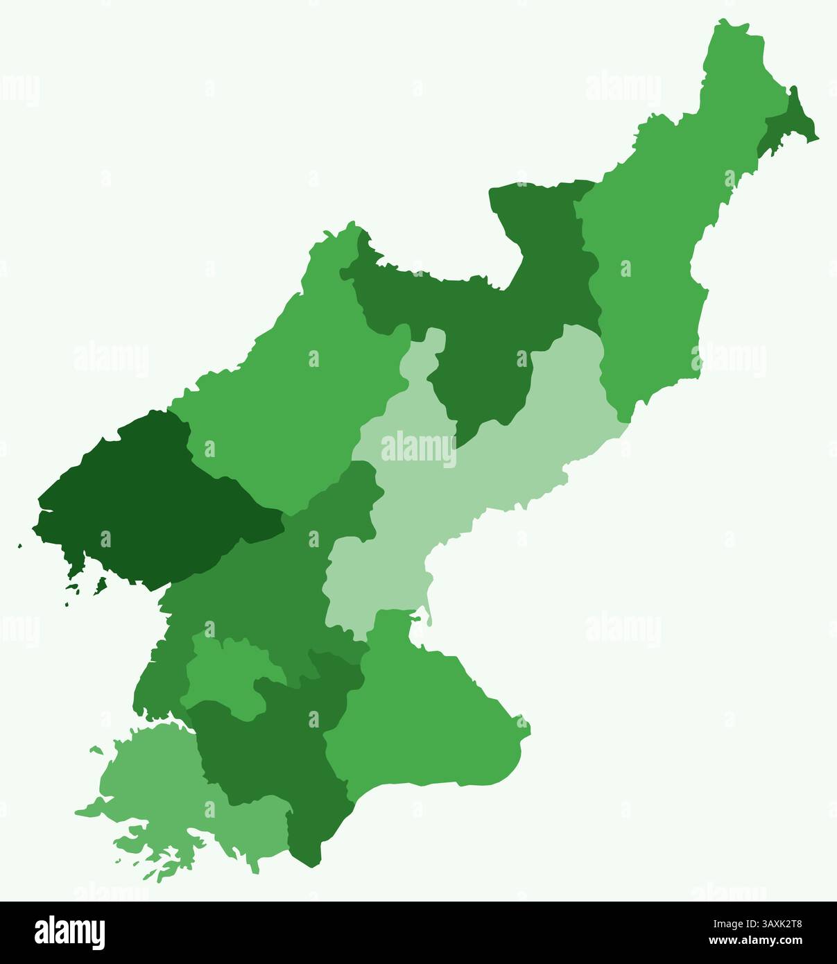 Map of Democratic People's Republic of Korea with regions. Just a ...