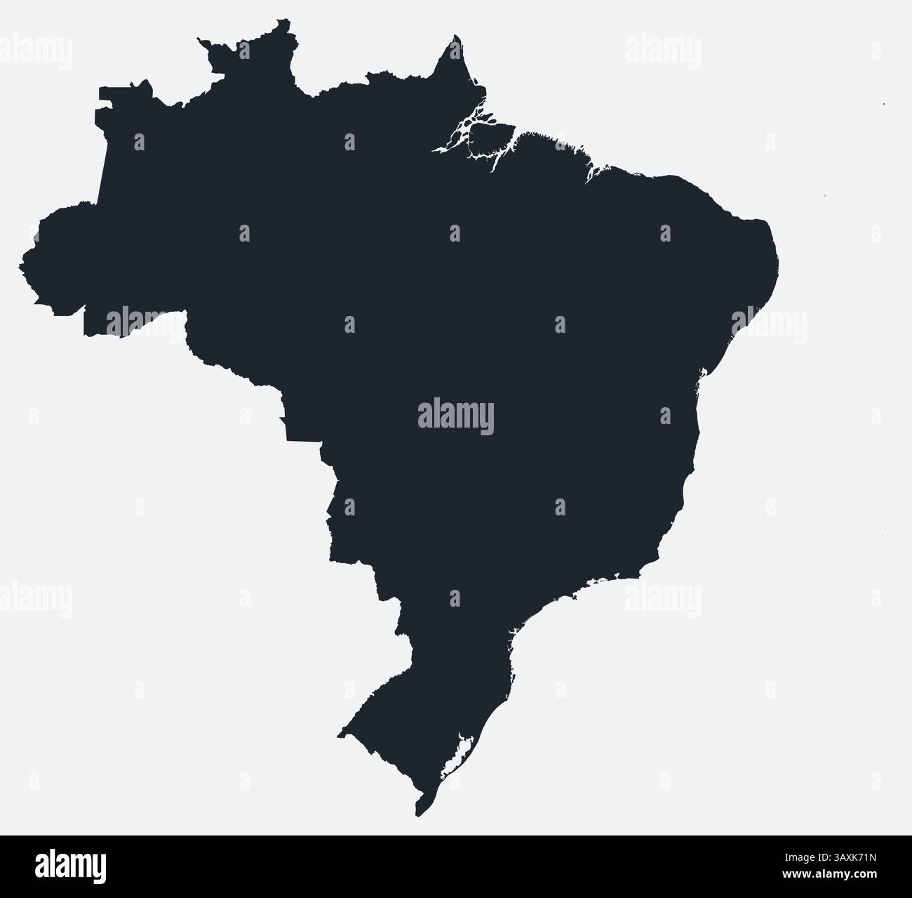 Brazil map. Just a simple border map. Shape of the country. Flat blank ...