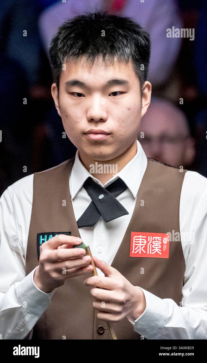 Fan Zhengyi during his match against Mark Allen (not pictured), during ...