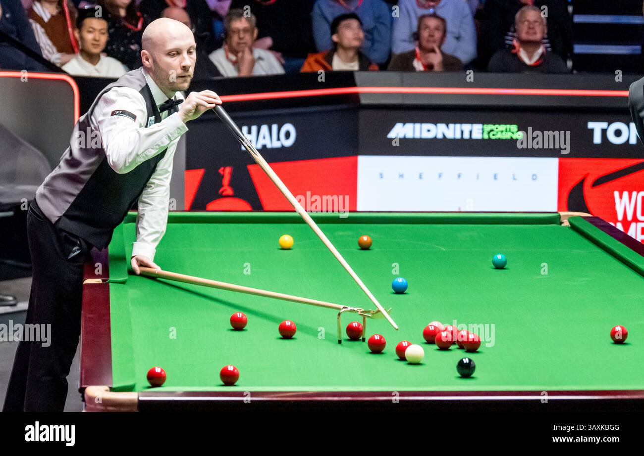 Zak Surety during his match against Ding Junhui (not pictured), during ...