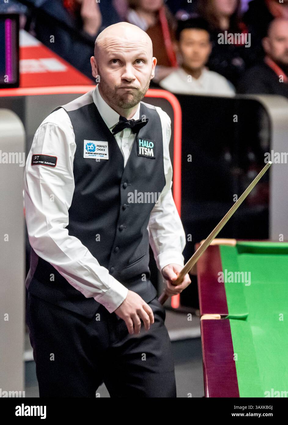Zak Surety during his match against Ding Junhui (not pictured), during ...