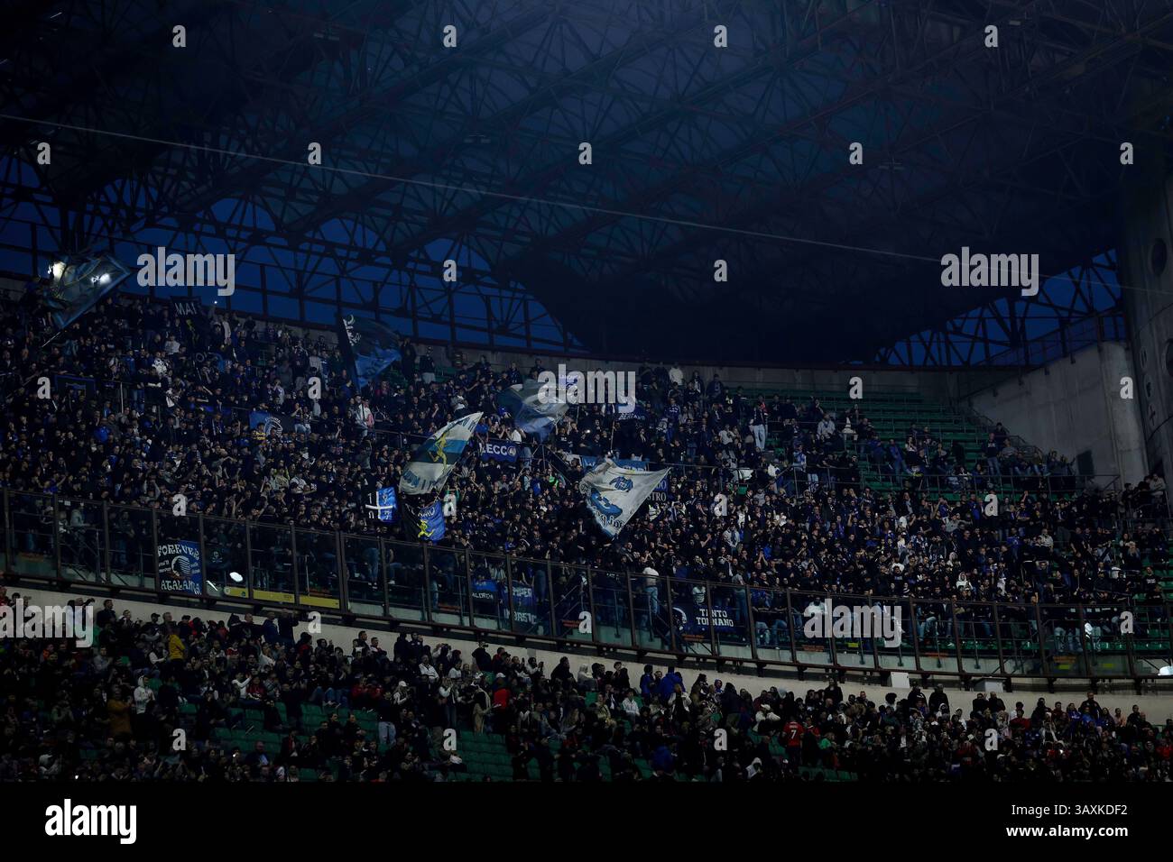 4/20/2025 Italy, Milan, 2025 04 20: supporters of Atalanta wave the ...