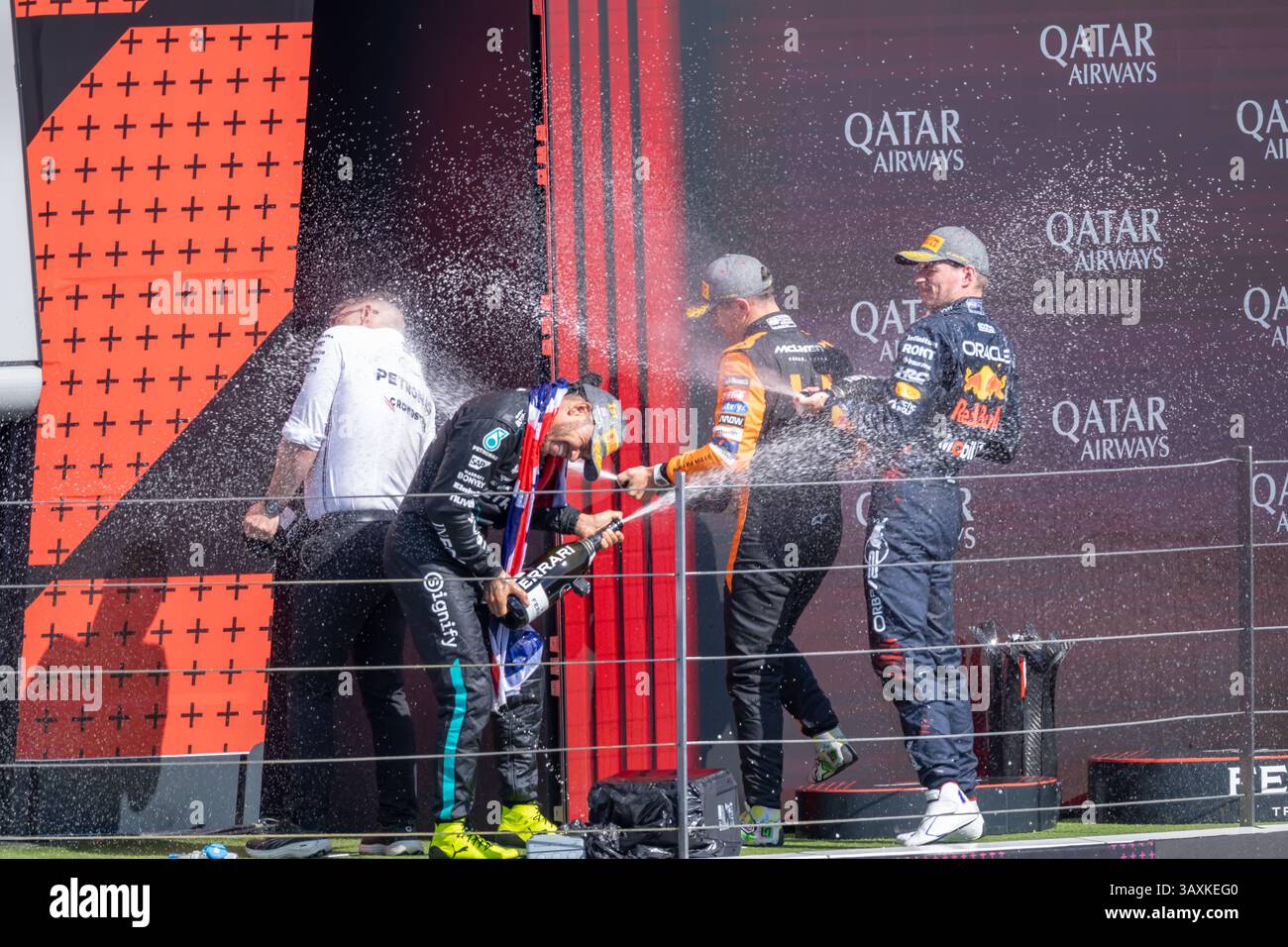 Max Verstappen, Lewis Hamilton, Lando Norris,British Grand Prix - Silverstone 2024 Stock Photo ...