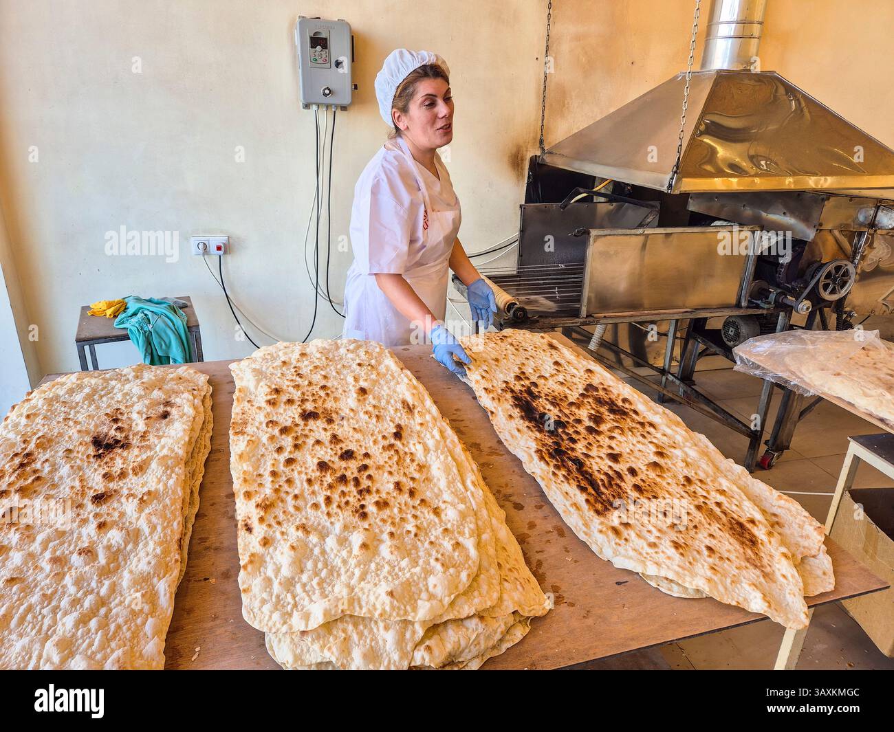 Armenia, Sevan, laboratory for the production of lavash, the ...