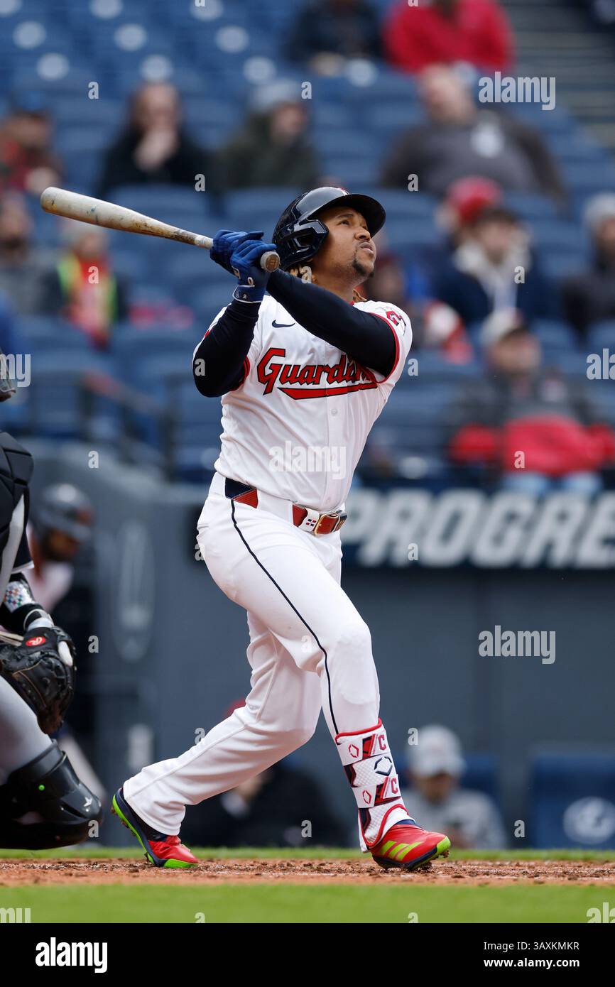 CLEVELAND, OH - APRIL 10: Cleveland Guardians third baseman José ...