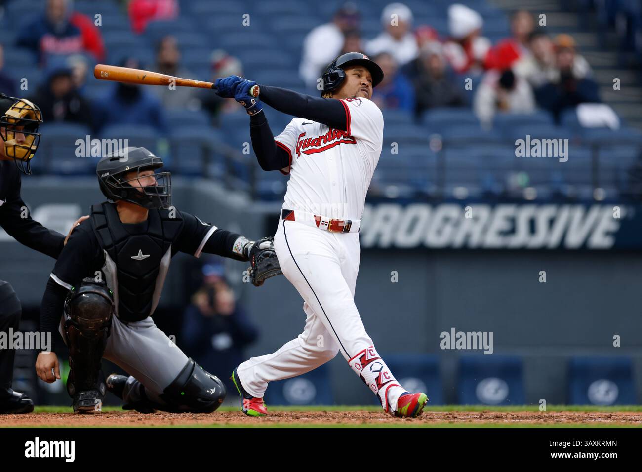 CLEVELAND, OH - APRIL 10: Cleveland Guardians third baseman José ...