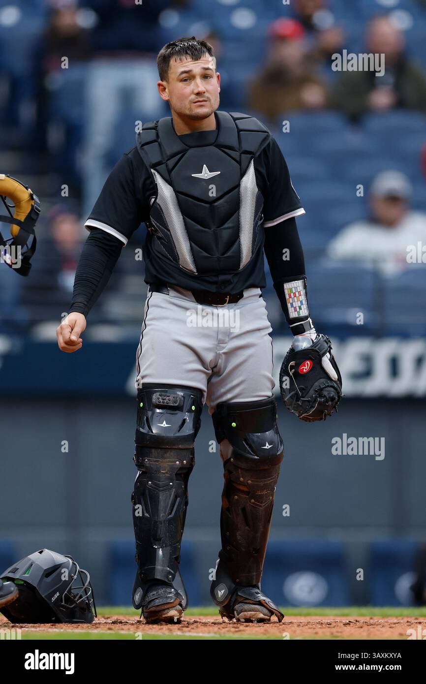 CLEVELAND, OH - APRIL 10: Chicago White Sox catcher Matt Thaiss (29 ...