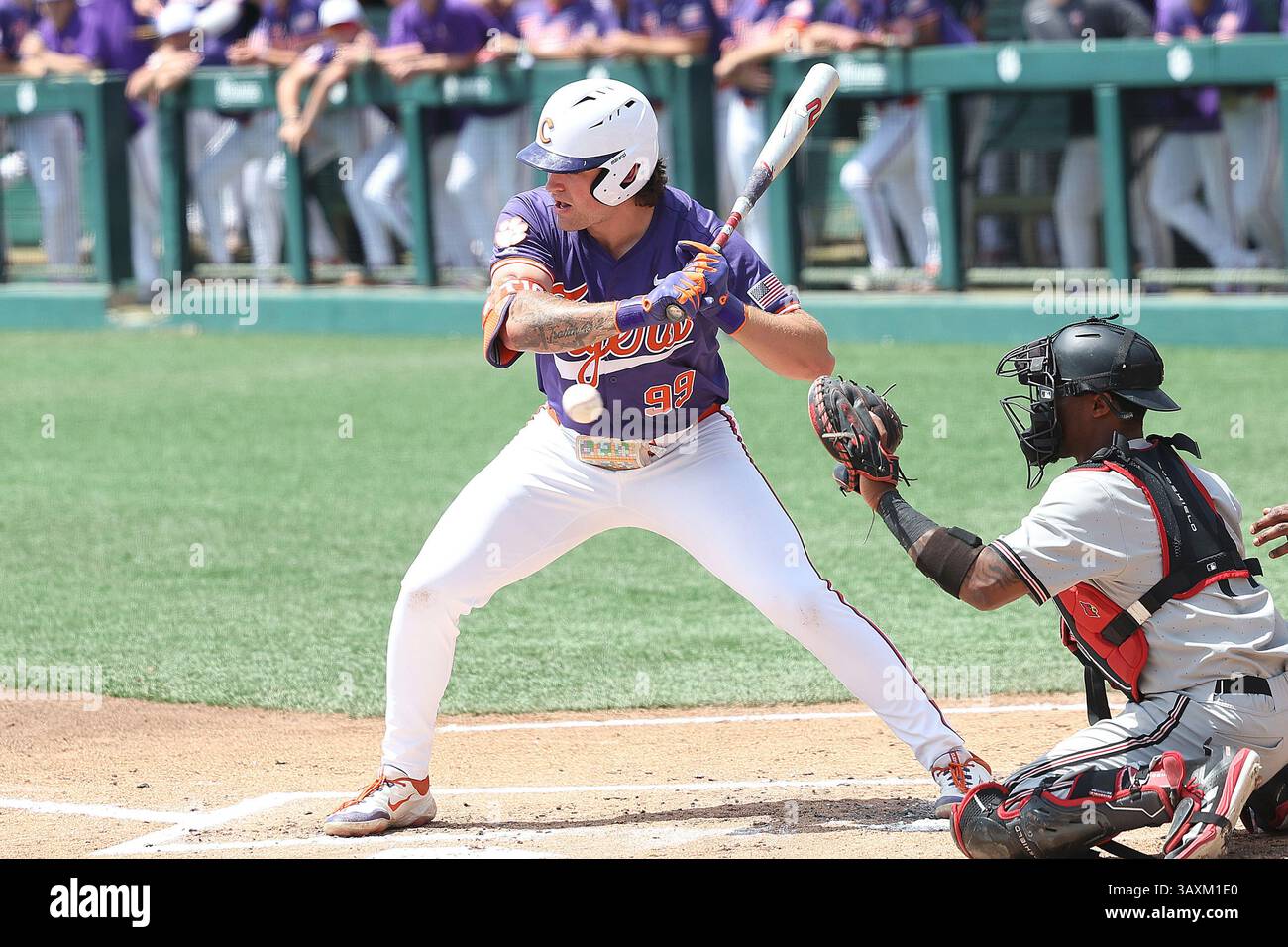 CLEMSON, SC - APRIL 19: Clemson Tigers infielder Collin Priest (99 ...