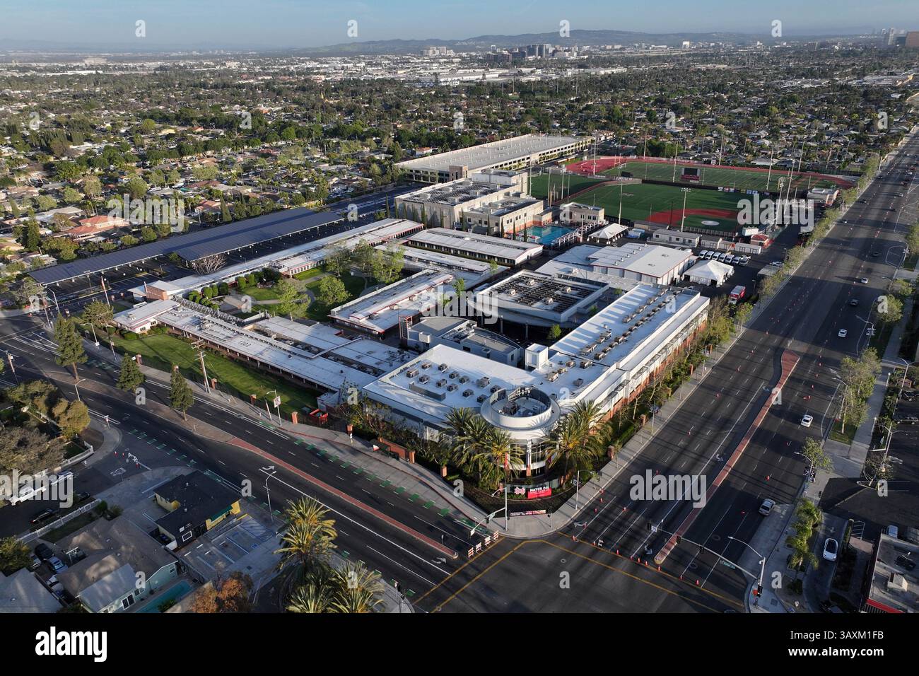 A general overall aerial view of Mater Dei High School, Sunday, April ...
