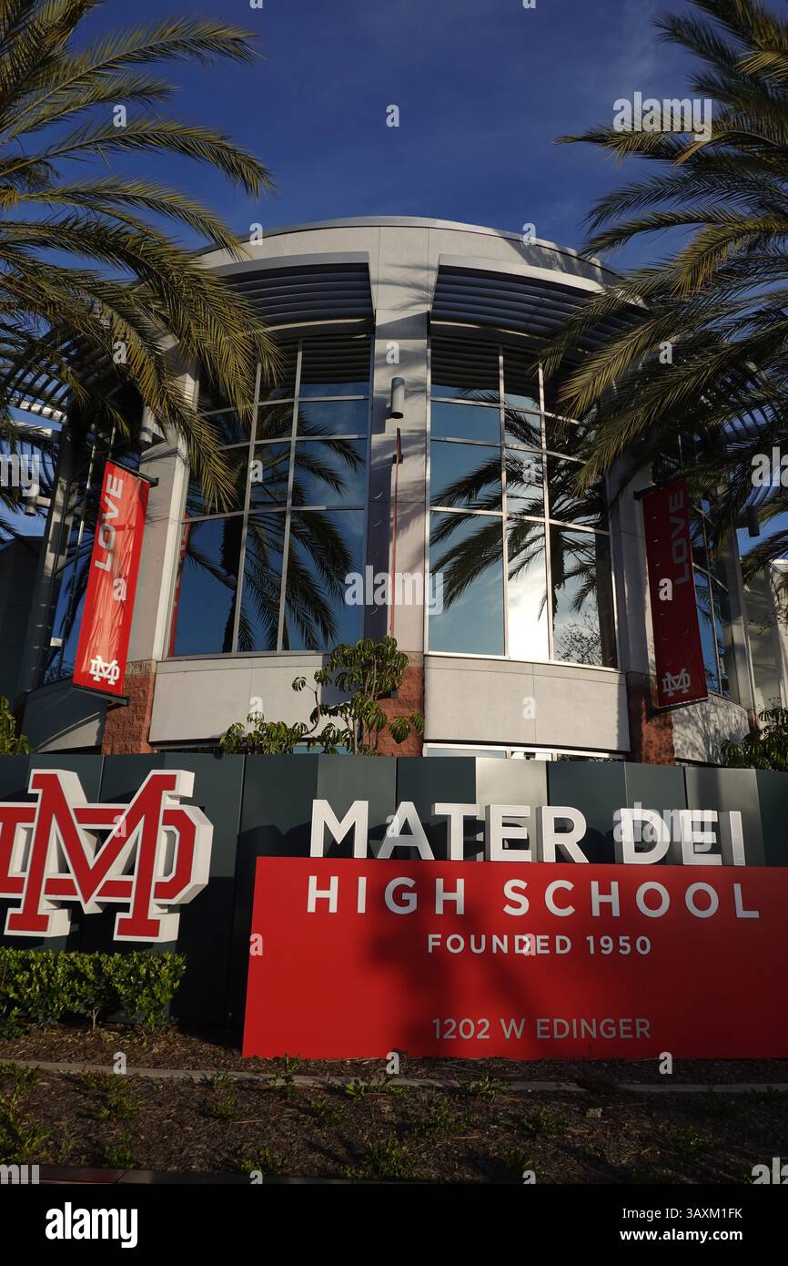 A general overall view of Mater Dei High School, Sunday, April 20, 2025 ...
