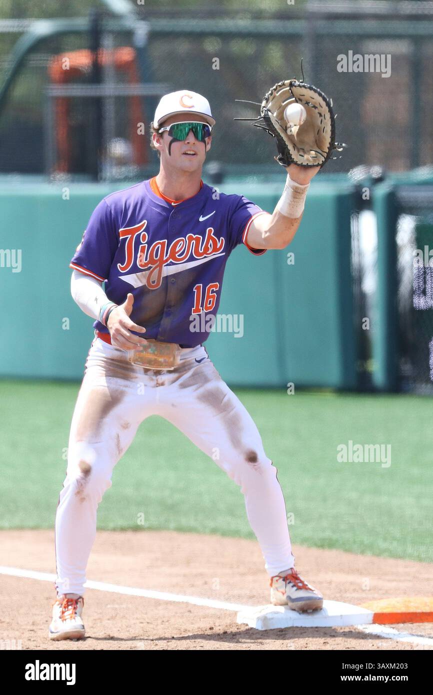 CLEMSON, SC - APRIL 19: Clemson Tigers infielder Luke Gaffney (16 ...