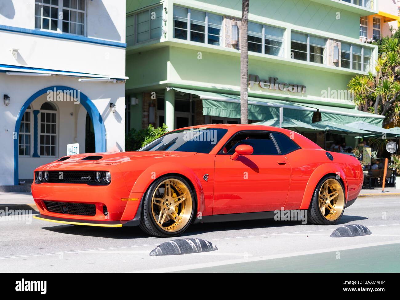 Miami, Florida, USA - November 24, 2024: 2018 Dodge Challenger SRT ...