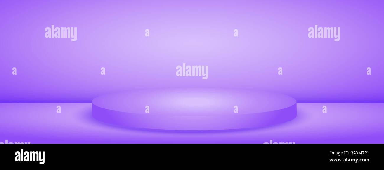 Purple studio room with podium stage. Limbo light background. Abstract ...