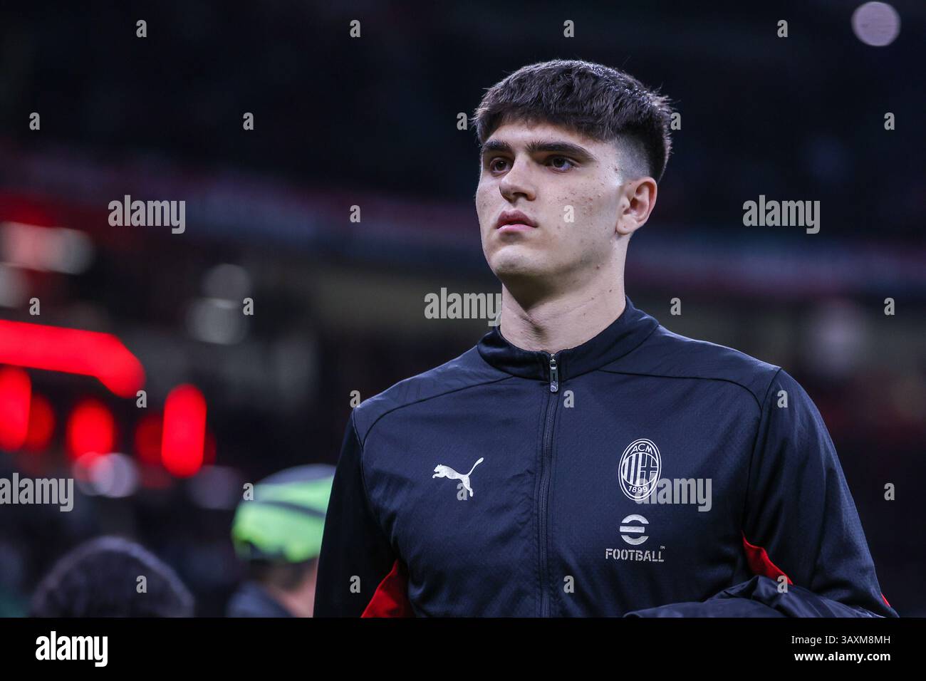 Milan, Italien. 20th Apr, 2025. Davide Bartesaghi of AC Milan looks on ...