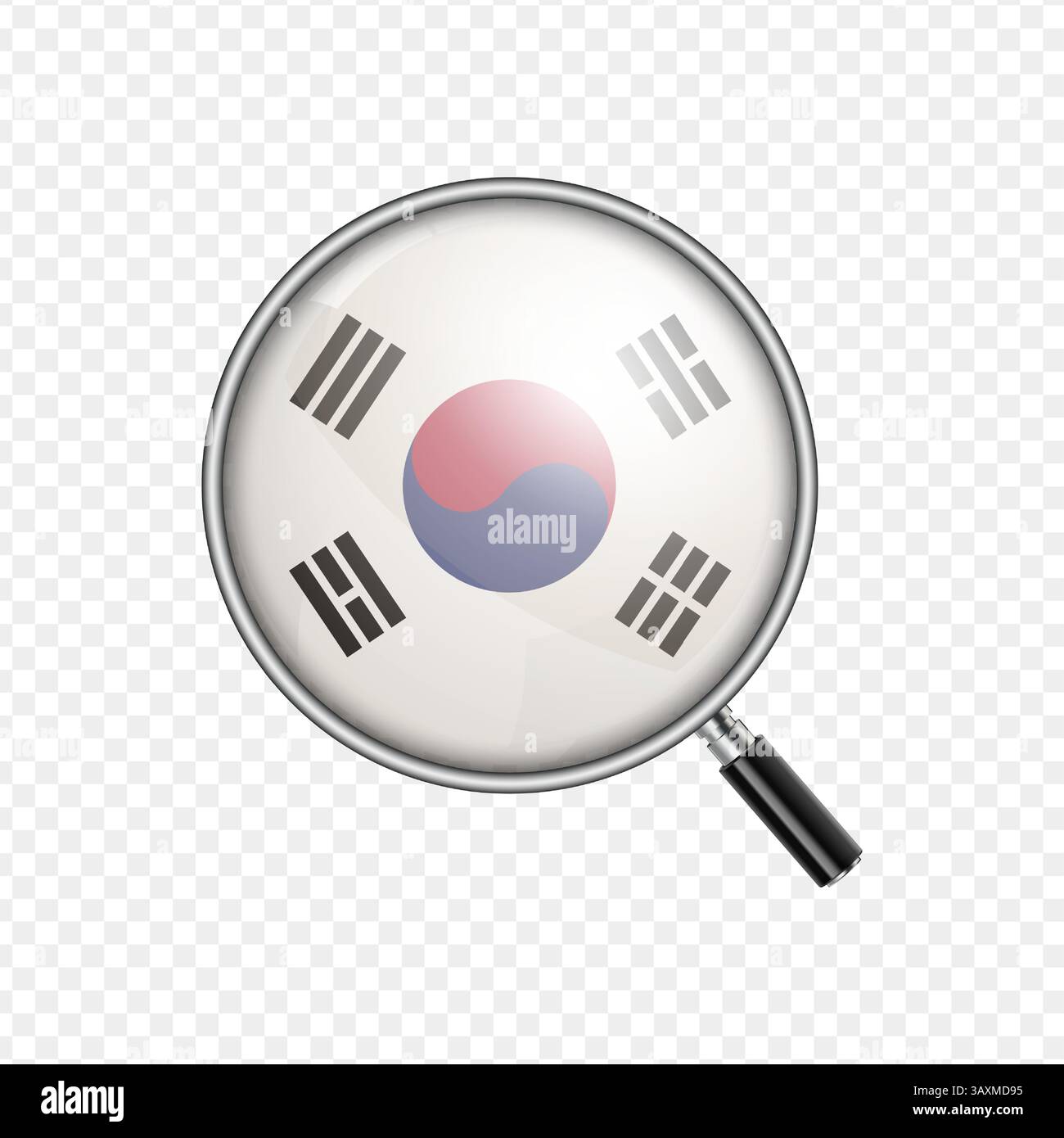 Realistic South Korea flag with magnifying glass Stock Vector Image ...