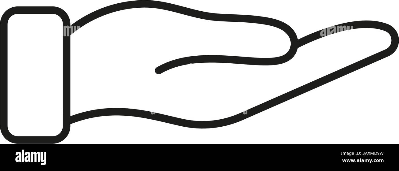 Open Hand Gesture Line Icon. Offering, Receiving, And Giving Symbol ...