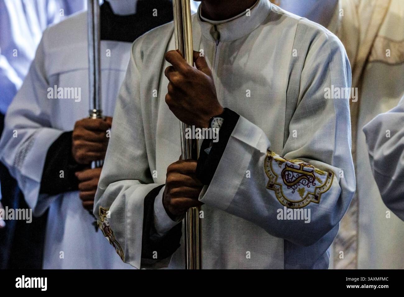 Maracaibo,Venezuela. 15-04-2024.Religious rituals are seen during the ...