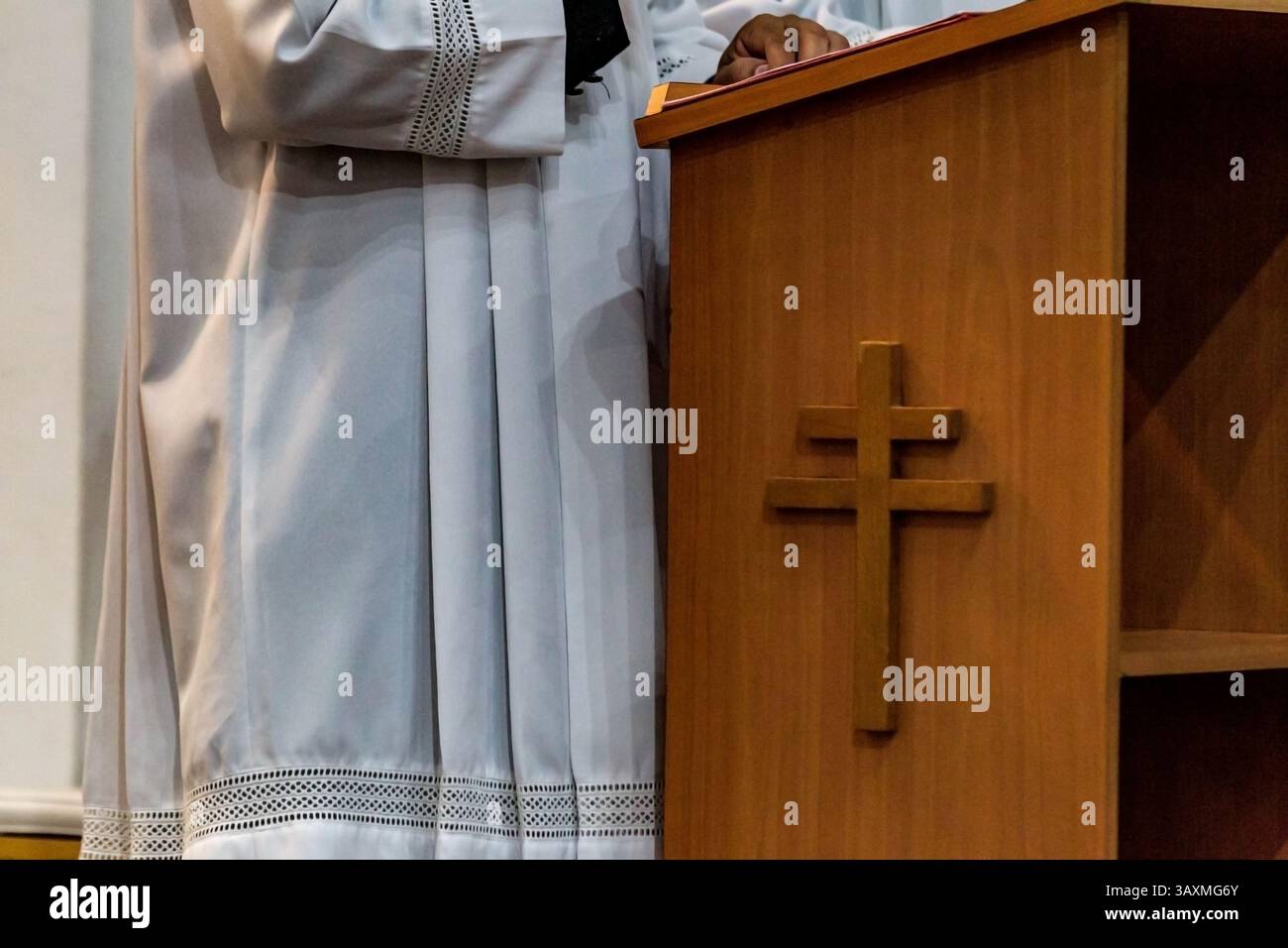 Maracaibo,Venezuela. 15-04-2024.Religious rituals are seen during the ...