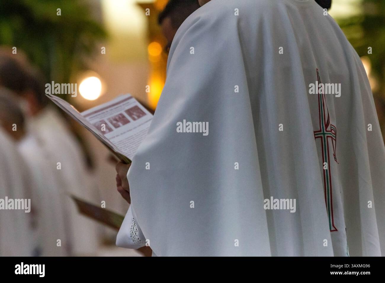 Maracaibo,Venezuela. 15-04-2024.Religious rituals are seen during the ...