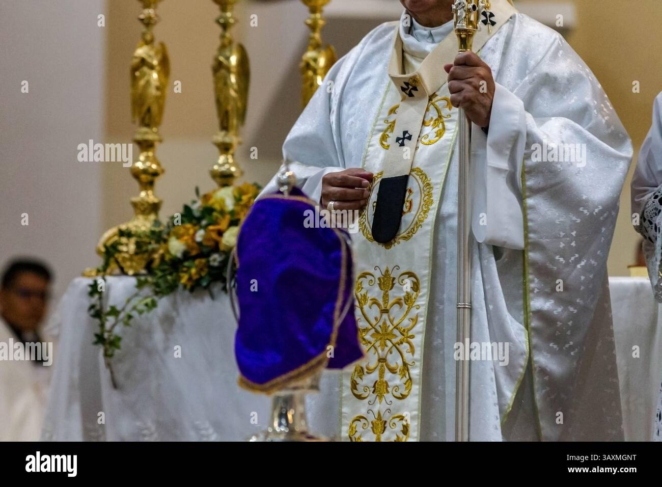 Maracaibo,Venezuela. 15-04-2024.Religious rituals are seen during the ...