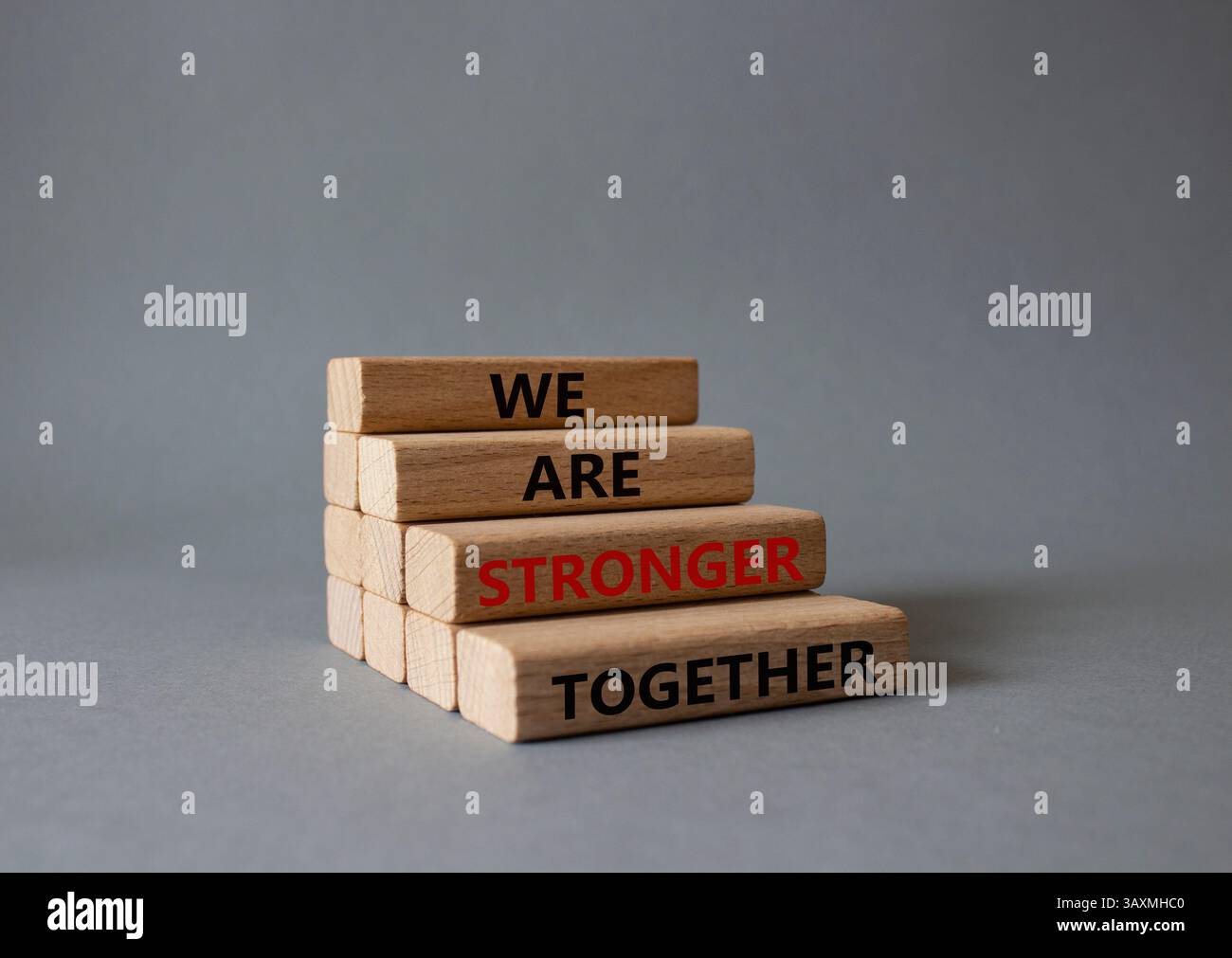 We are stronger together symbol. Wooden blocks with words We are ...