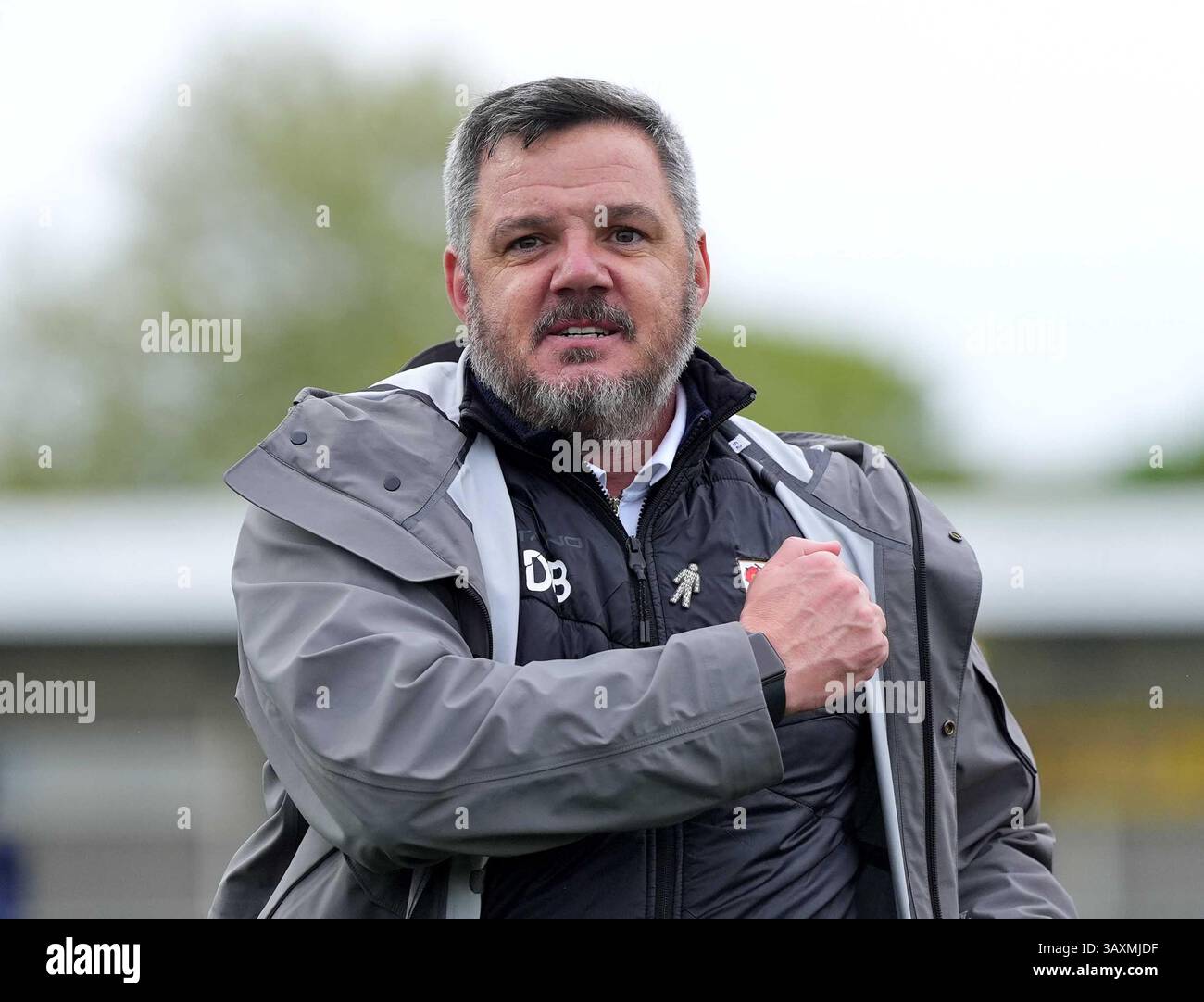 Barnet head coach Dean Brennan celebrates after the Vanarama National ...