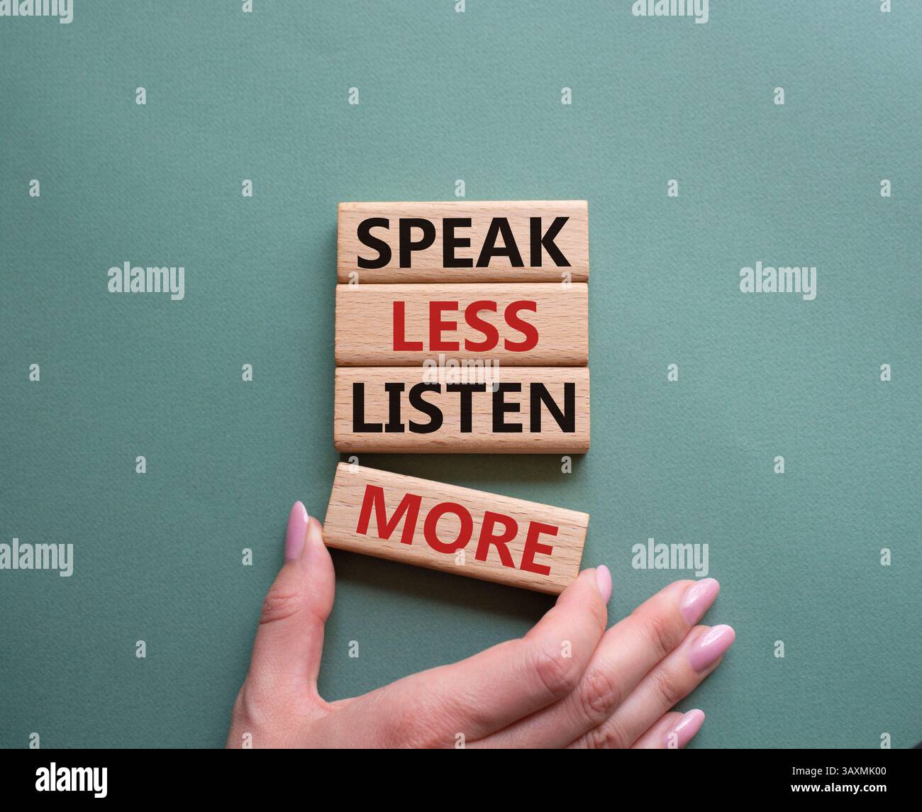 Speak less more motivational quote hi-res stock photography and images ...
