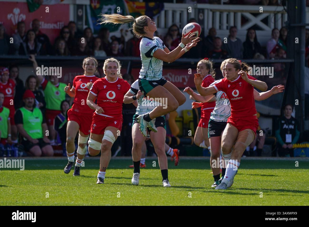 Stacey Flood in action during Wales v Ireland, Women's six nations ...