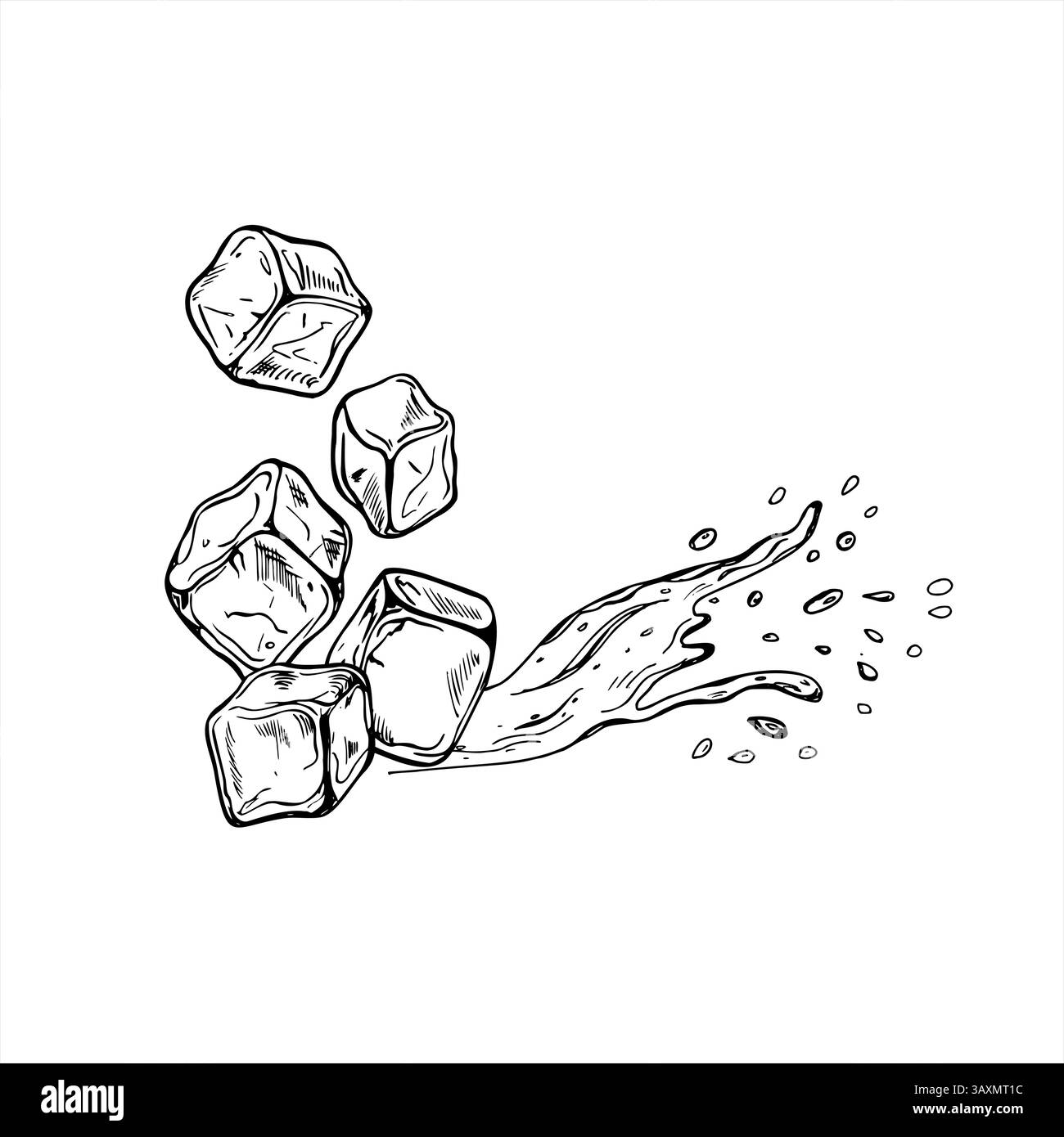 Falling ice cubes water Stock Vector Images - Alamy