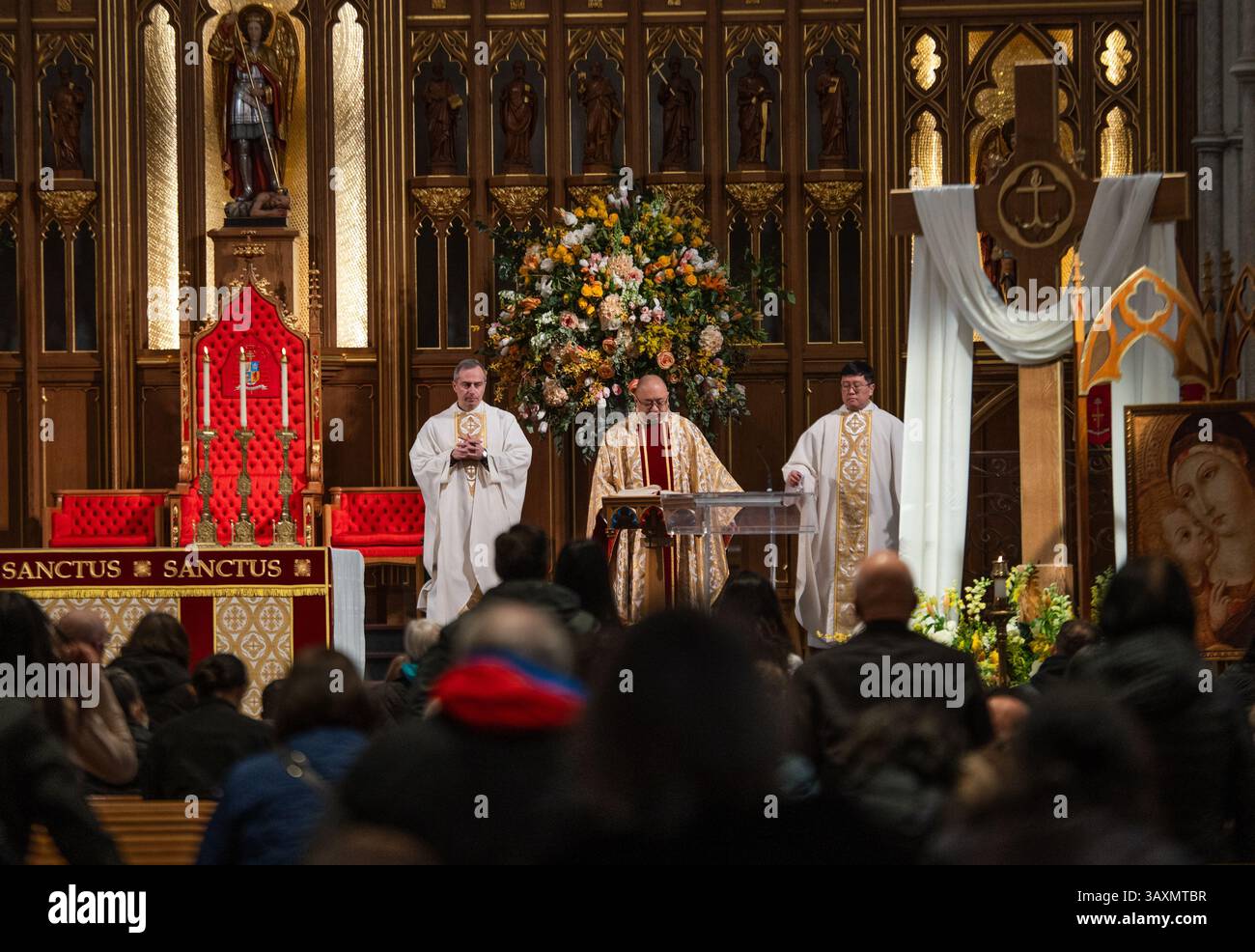 Toronto, Canada. 21st Apr, 2025. Priests are pictured at St. Michael's ...