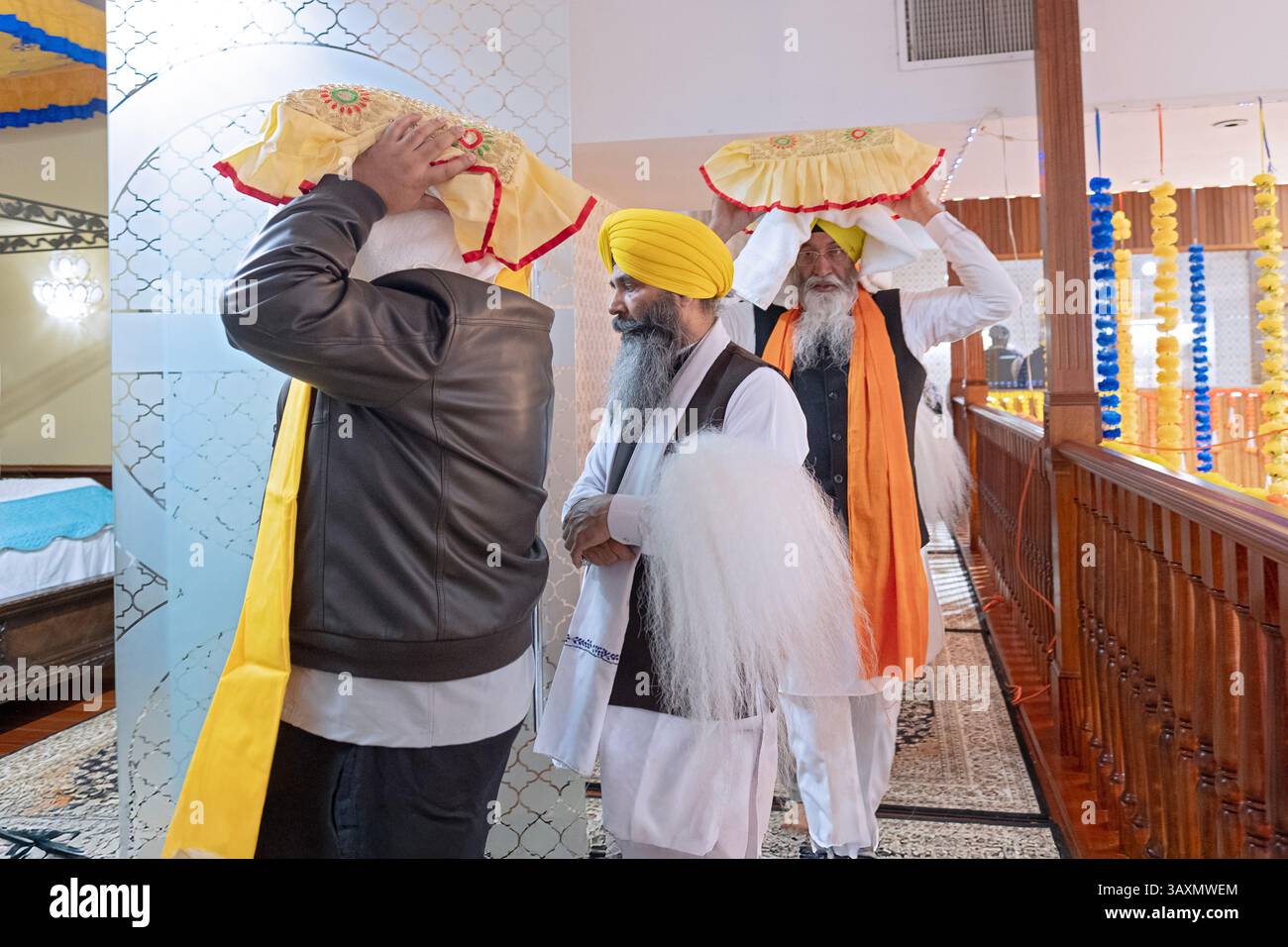 After a morning service where the entire Sikh bible is read worshippers ...