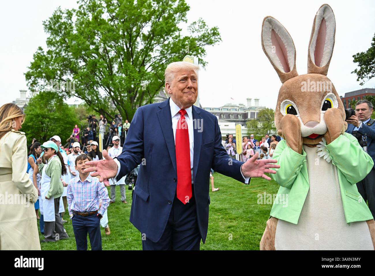 Washington, United States. 21st Apr, 2025. President Donald Trump is ...