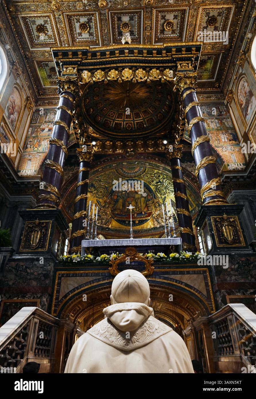Statue of Pope Pius IX in the holy crib of the Basilica di Santa Maria ...