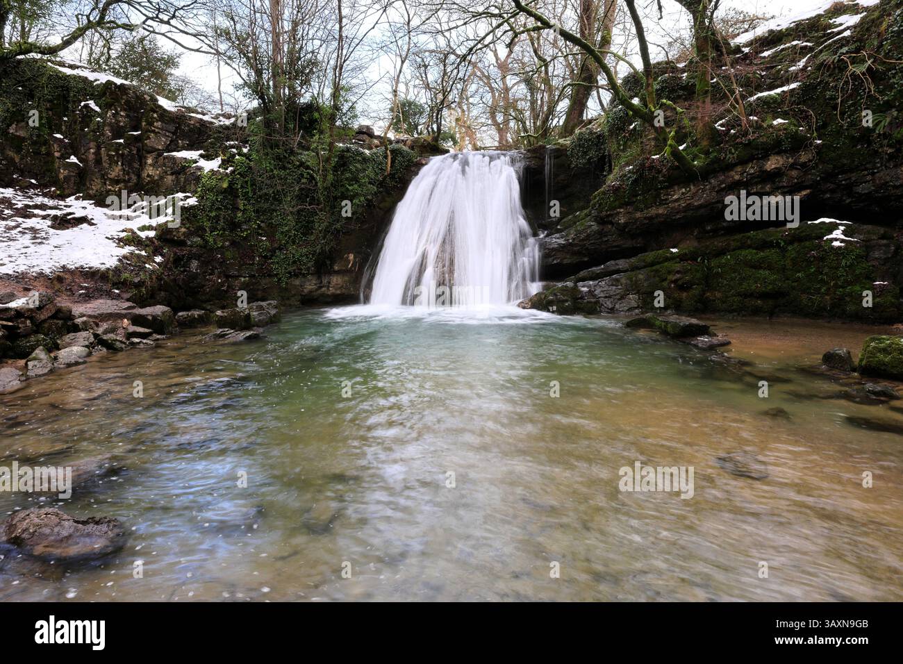 Janet’s Foss waterfall, river Aire, near Malham village, Malhamdale ...