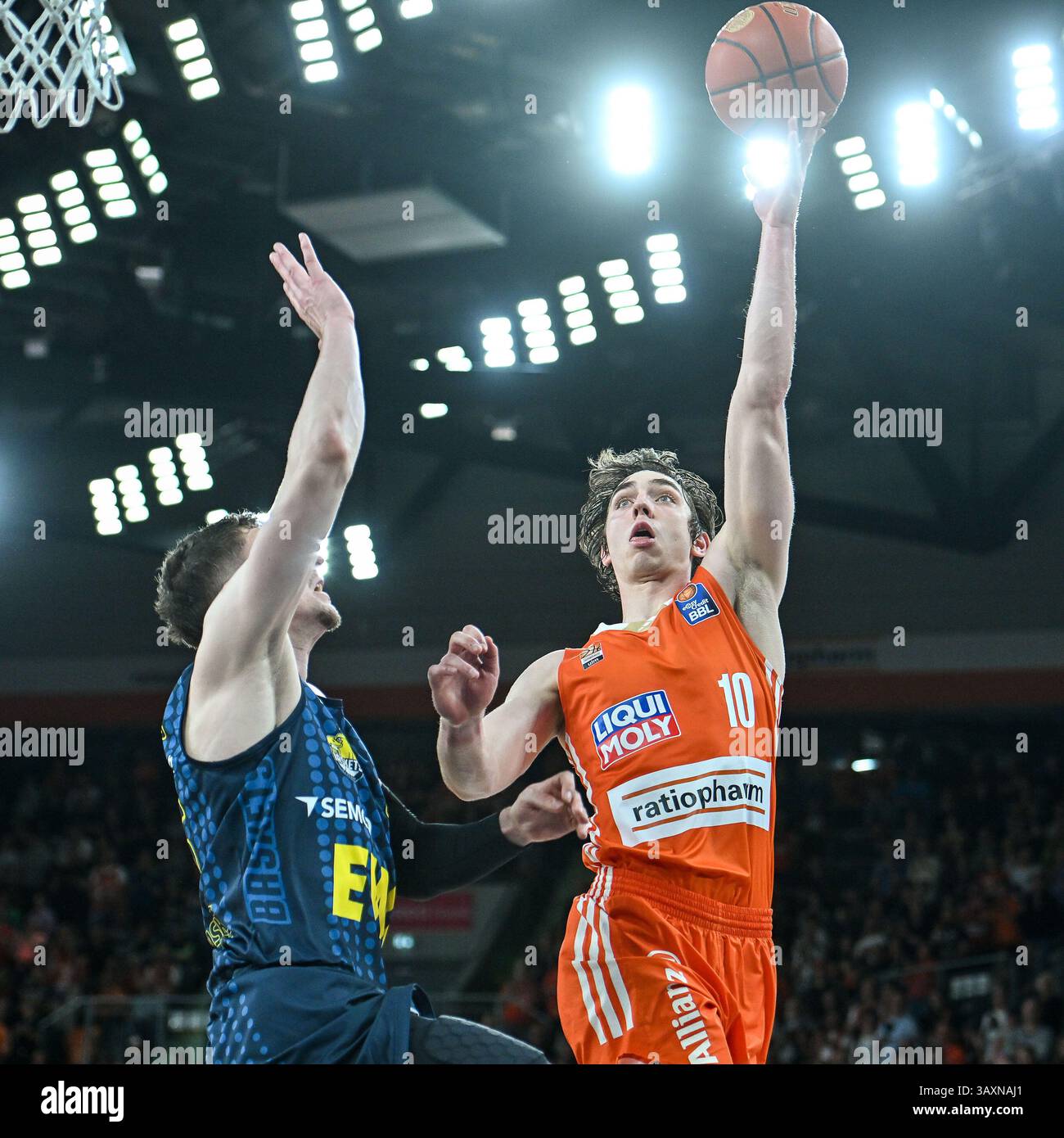 21.04.2025, ratiopharm arena, Neu-Ulm, GER, BBL, ratiopharm Ulm vs EWE ...