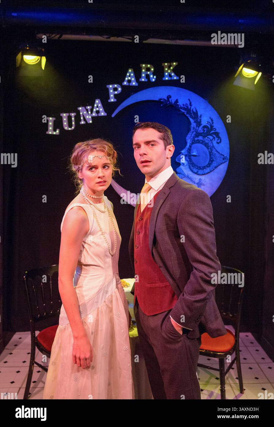 Cressida Bonas (Daisy Buchanan), Ludovic Hughes (Jay Gatsby) in GATSBY ...