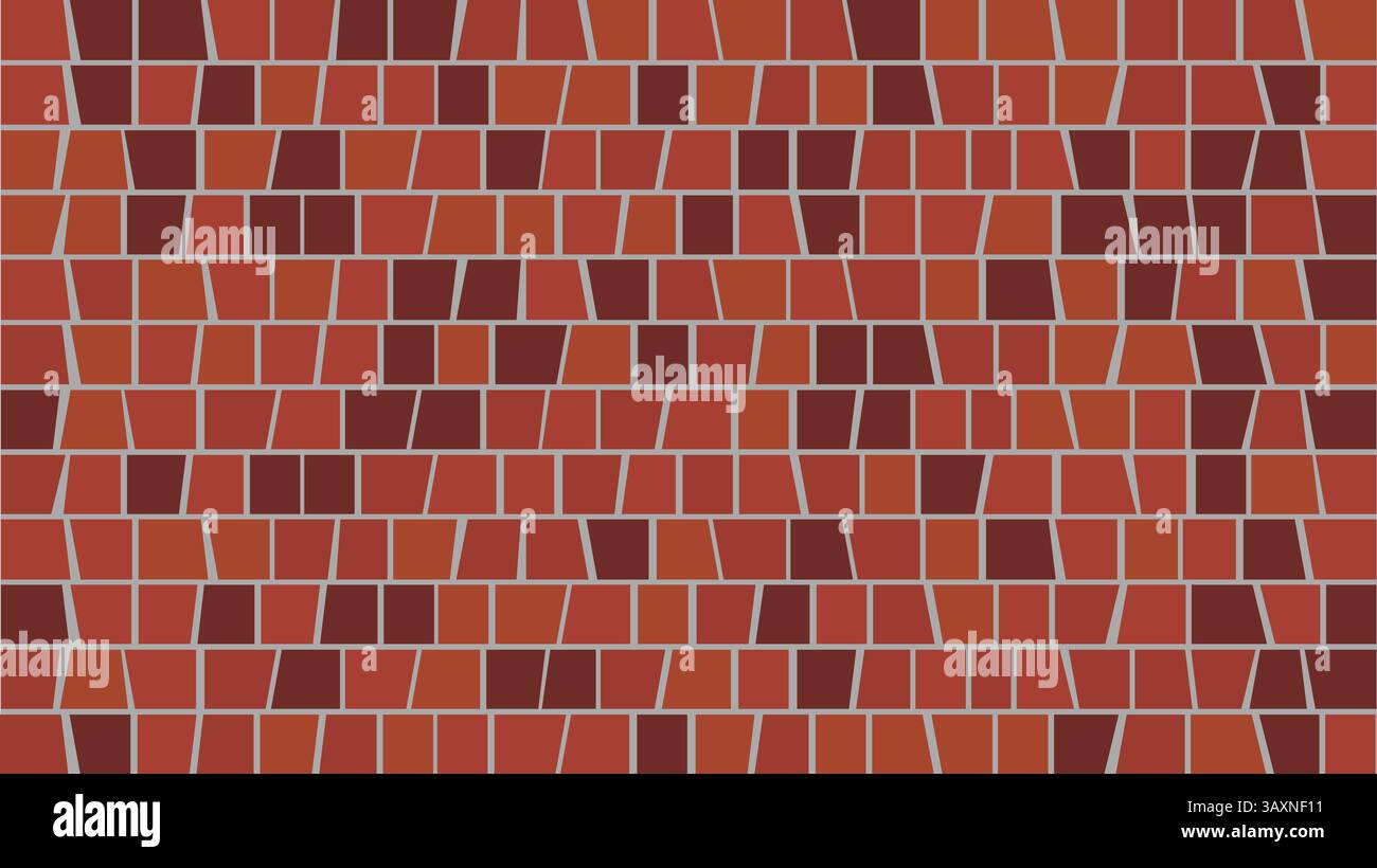 A red brick wall background. Brown tiles texture. Sidewalk red block ...