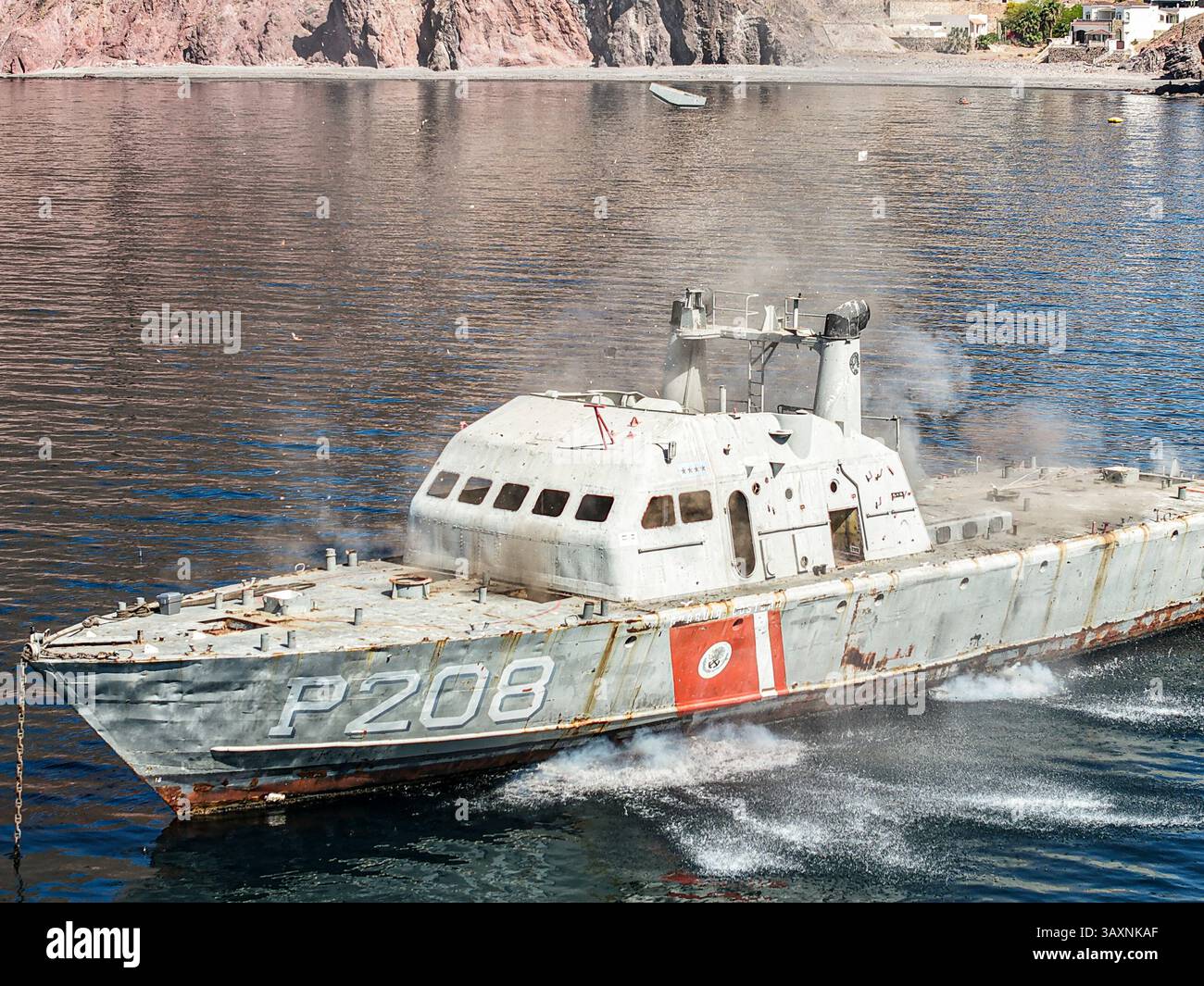 SAN CARLOS, MEXICO - APRIL 12: The ship's exposition during the detonation of explosives for its ...