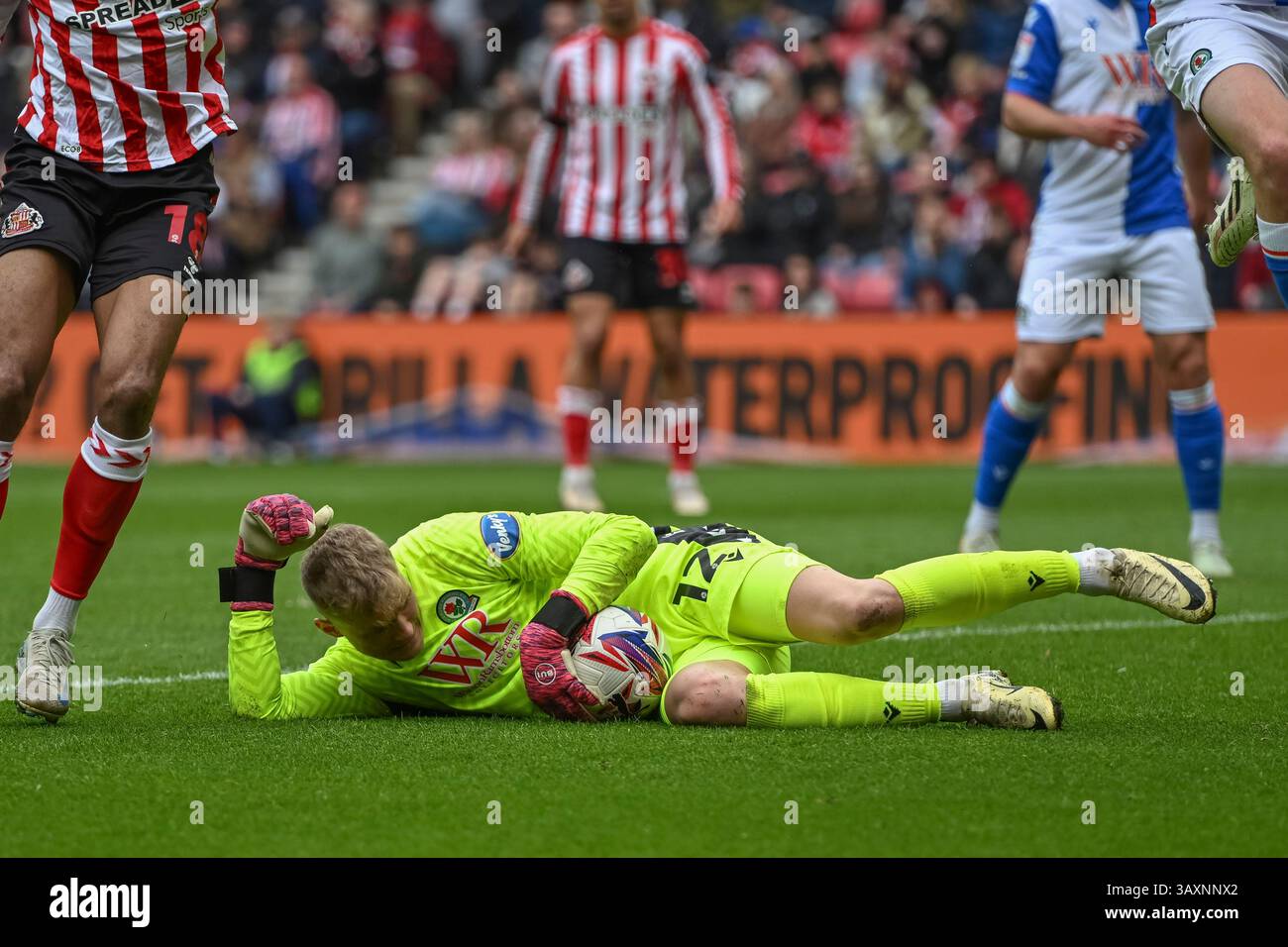Sunderland on Monday 21st April 2025. Blackburn Rovers Goalkeeper ...
