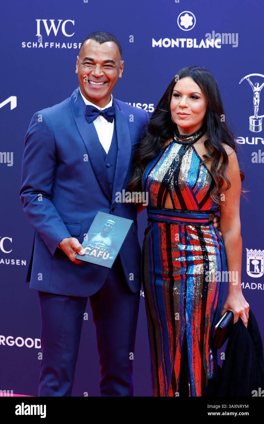 Cafu and Mariah Morais during the Laureus World Sports Awards Madrid 2025 at Palacio de Cibeles ...